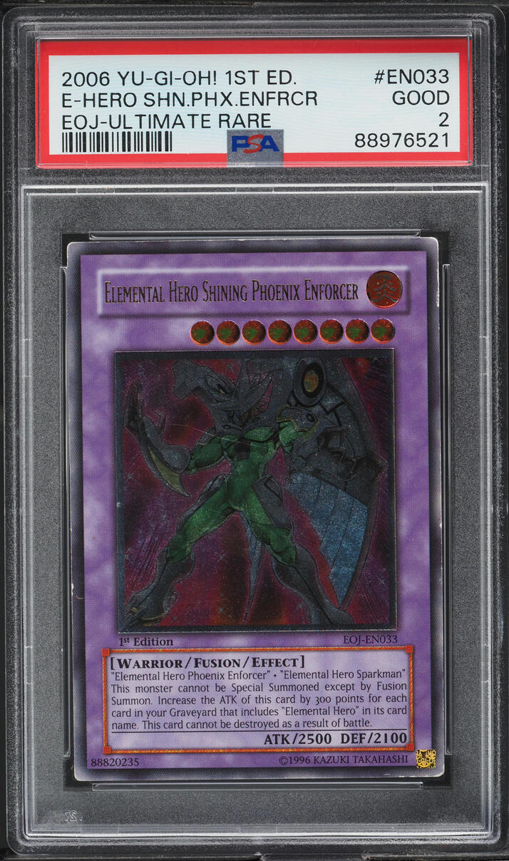 2006 Yu-Gi-Oh! EOJ 1st Edition Ultimate Elemental Hero Enforcer #EOJ-EN033 PSA 2 on Fanatics Collect
