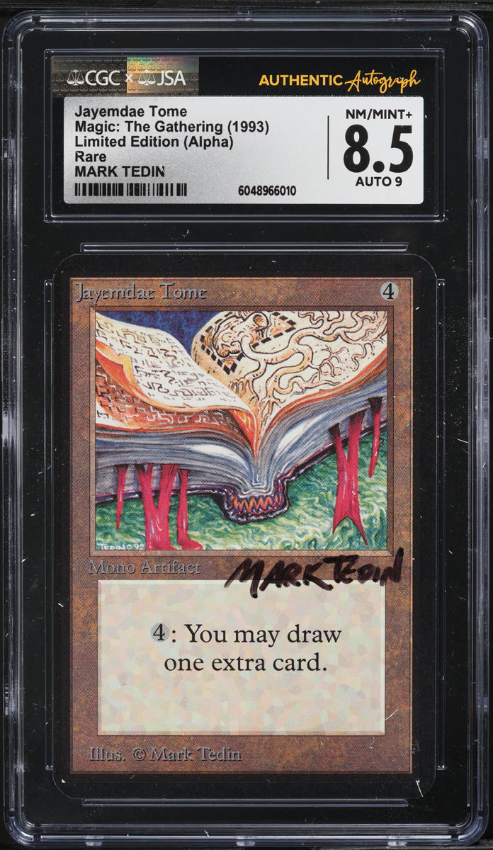 1993 Magic The Gathering MTG Alpha Jayemdae Tome Tedin AUTO JSA CGC 8.5 ...
