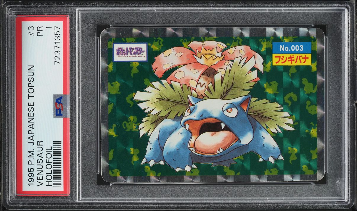 1997 Pokemon Japanese Topsun Holofoil Venusaur #3 PSA 1 PR on Fanatics ...