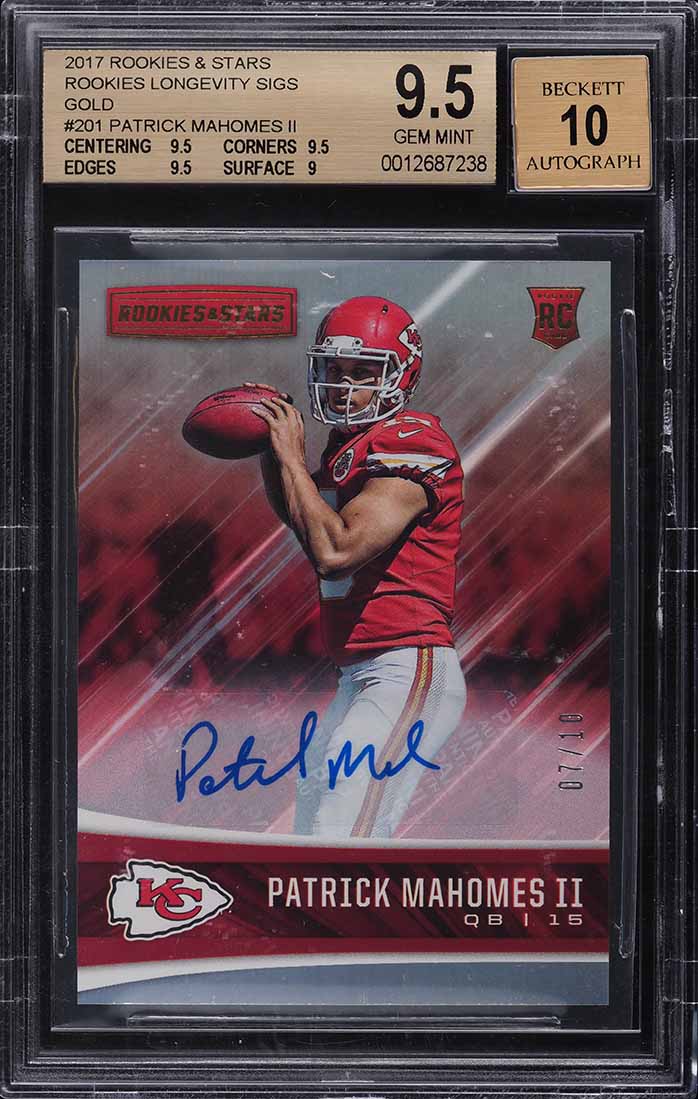 2017 Panini Rookies & Stars Gold Patrick Mahomes II ROOKIE AUTO /10 ...