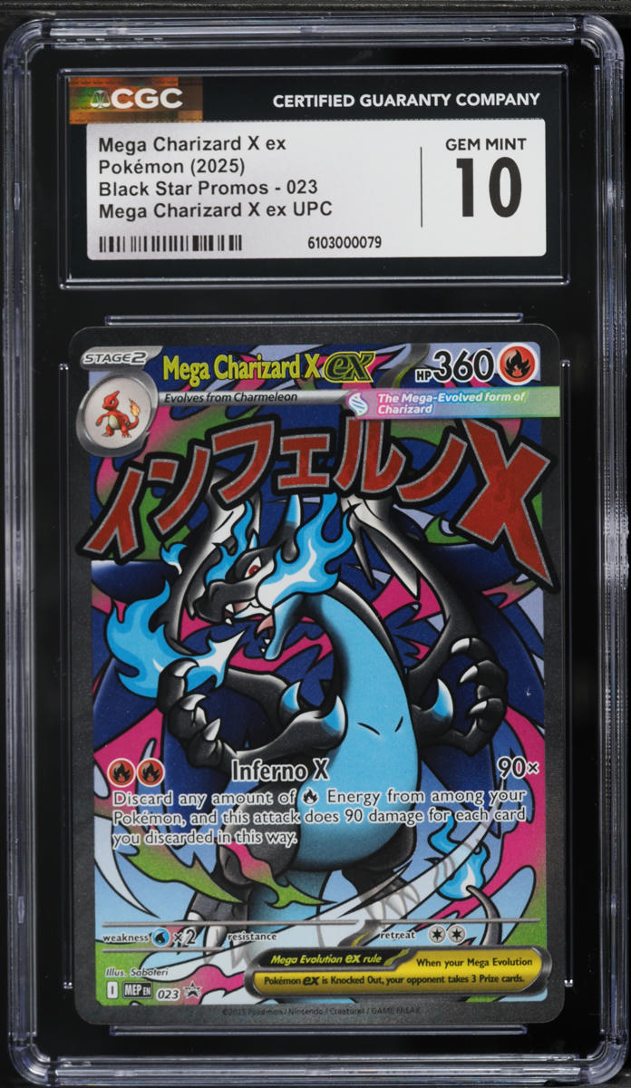 2025 Pokemon Black Star Promo Ultra Premium Full Art Mega Charizard X ...