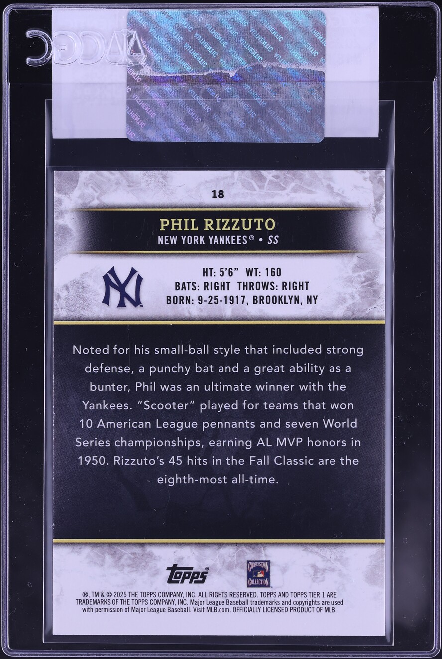 2025 Topps Tier One Phil Rizzuto /99 #18 CGC AUTH on Fanatics Collect