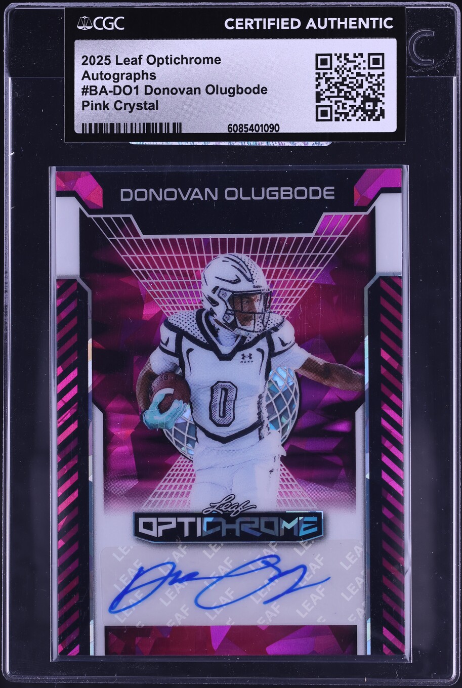 2025 Leaf Optichrome Pink Crystal Donovan Olugbode ROOKIE AUTO /8 #BA ...