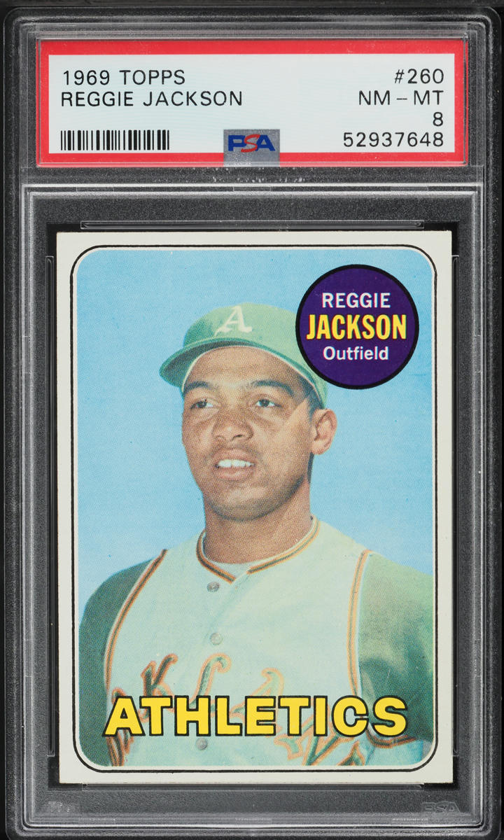 1969 Topps Reggie Jackson ROOKIE #260 PSA 8 NM-MT on Fanatics Collect