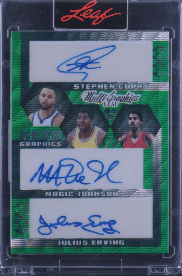 2022 Leaf Drexler Gervin Wilkins Curry Johnson Erving AUTO 1/3 CGC AUTH ...