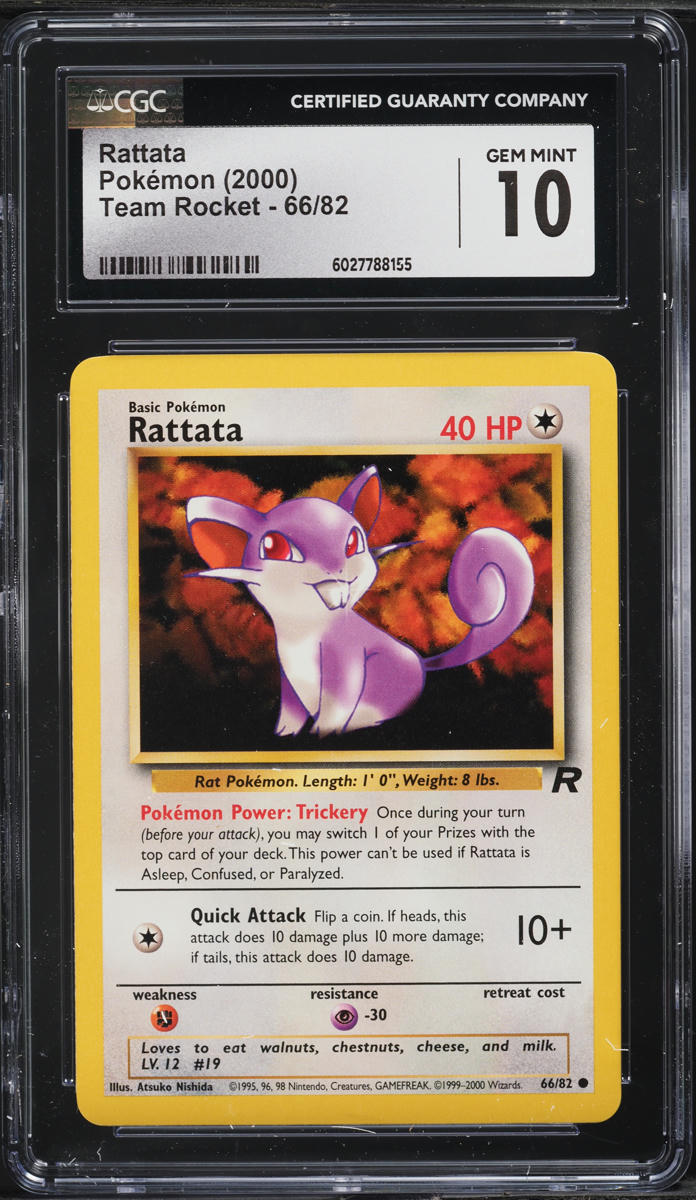 2000 Pokemon Team Rocket Rattata #66 CGC 10 GEM MINT on Fanatics Collect