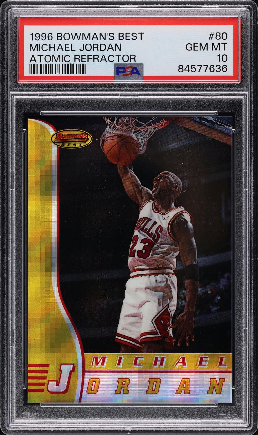 1996 Bowman's Best Atomic Refractor Michael Jordan #80 PSA 10 GEM MINT ...