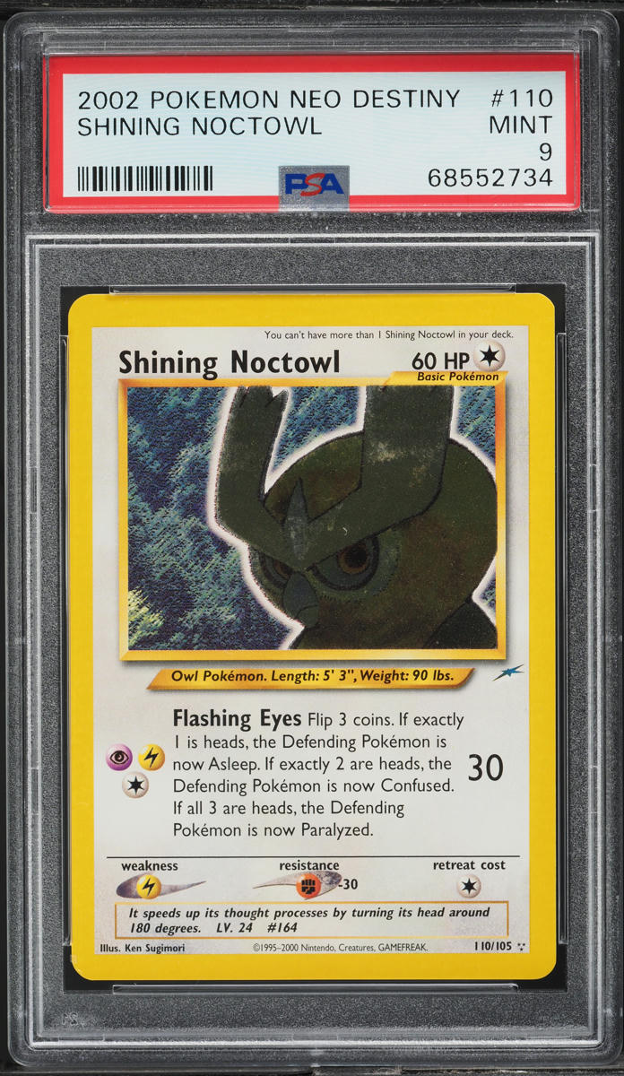 2002 Pokemon Neo Destiny Shining Noctowl #110 PSA 9 MINT on Fanatics ...