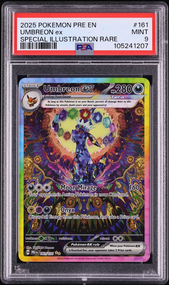 2025 Pokemon SV Prismatic Evolutions SIR Umbreon ex #161 PSA 9 MINT on ...
