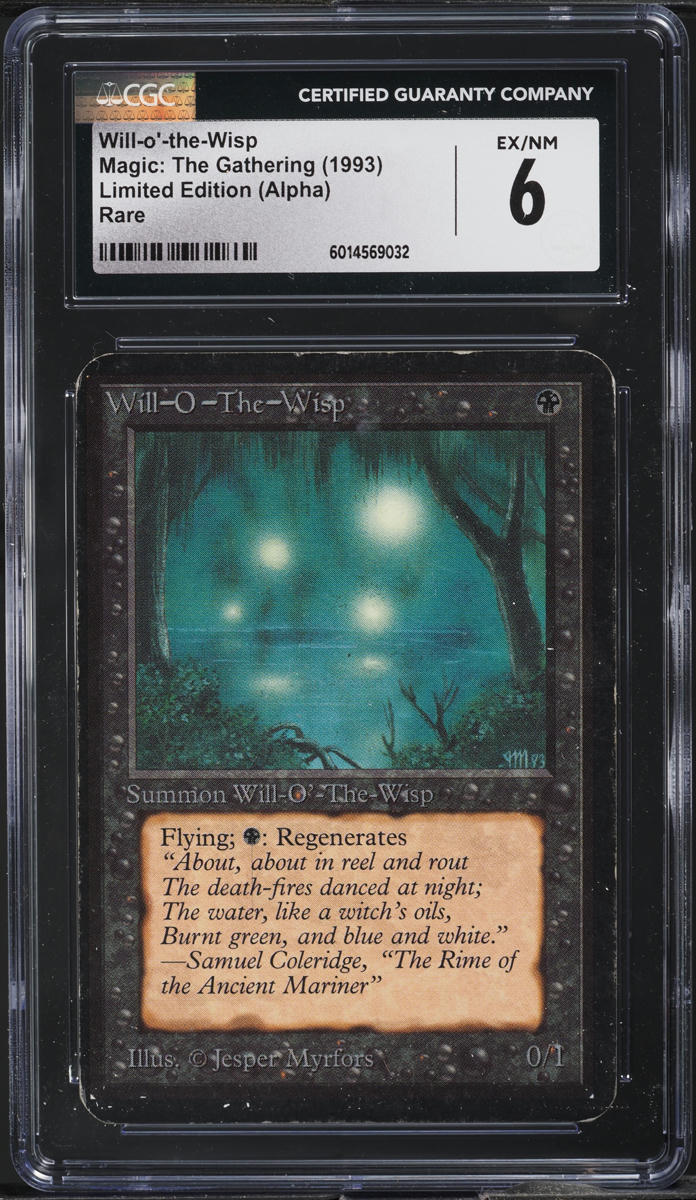 1993 Magic The Gathering MTG Alpha Will-O'-The-Wisp CGC 6 EXMT on ...