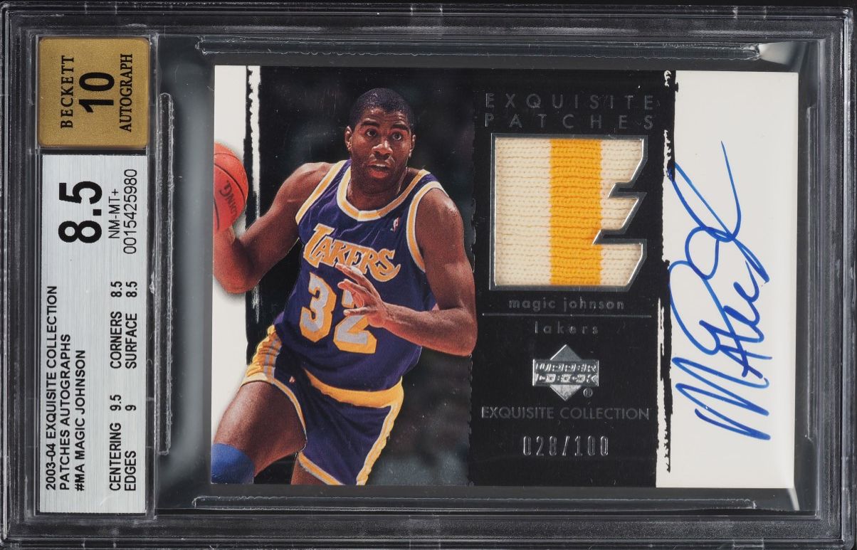 2003 Exquisite Collection Patches Magic Johnson PATCH AUTO /100 #AP-MA ...