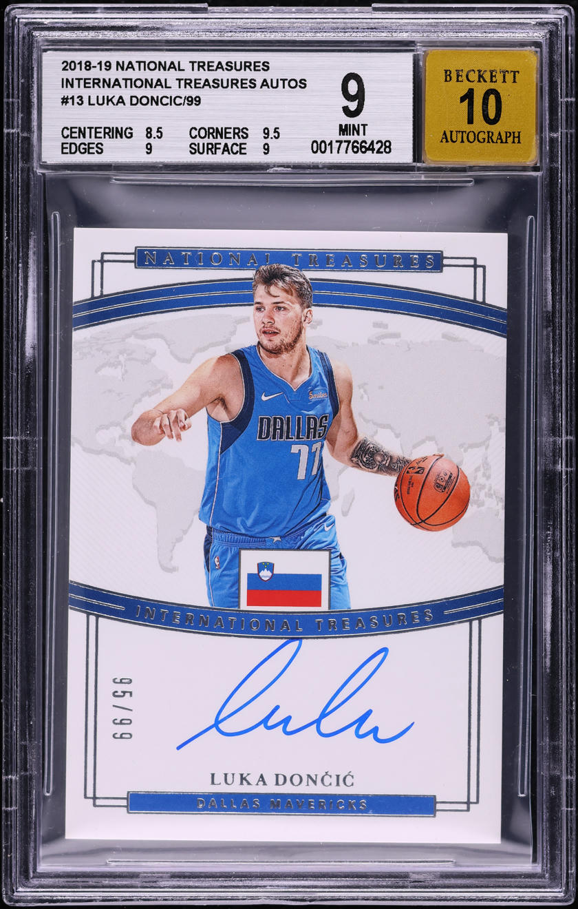 2018 National Treasures International Luka Doncic ROOKIE AUTO /99 BGS 9 ...
