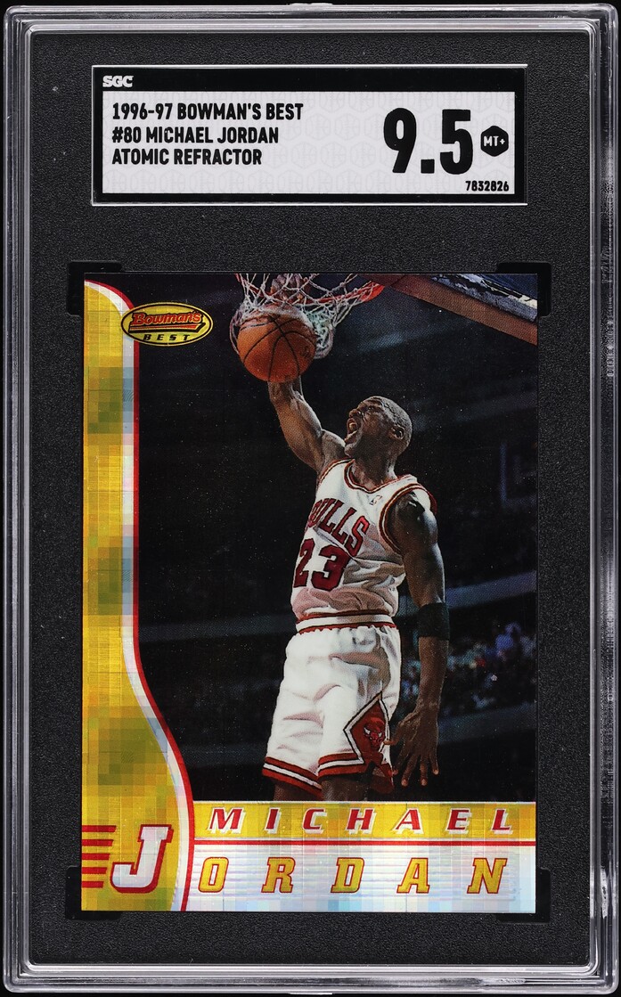 1996 Bowman's Best Atomic Refractor Michael Jordan #80 SGC 9.5 MINT+ on ...