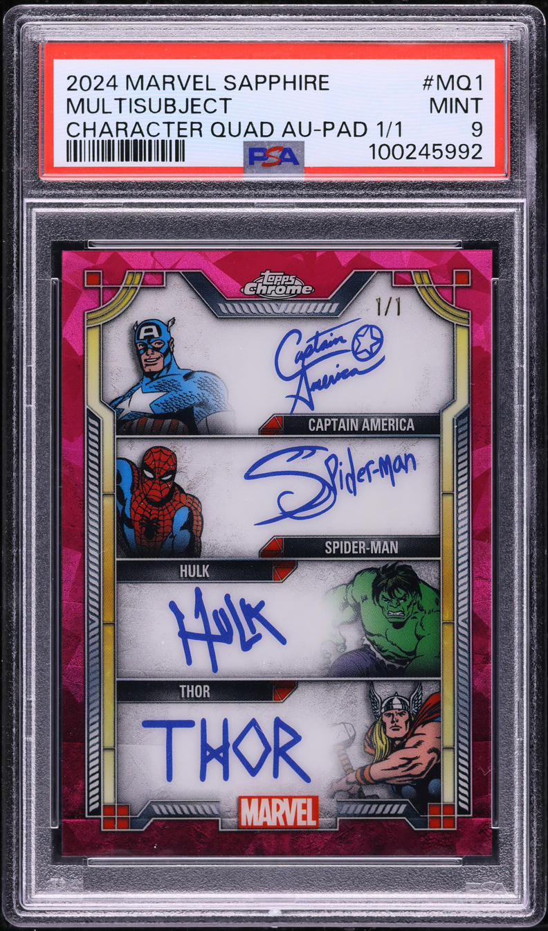 2024 Topps Chrome Marvel Sapphire Character Quad Multisubject AUTO 1/1 ...