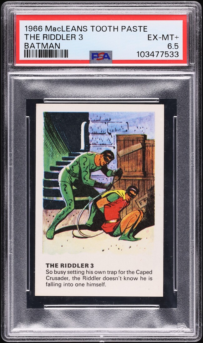 1966 MacLeans Tooth Paste Batman The Riddler 3 PSA 6.5 EXMT+ on ...