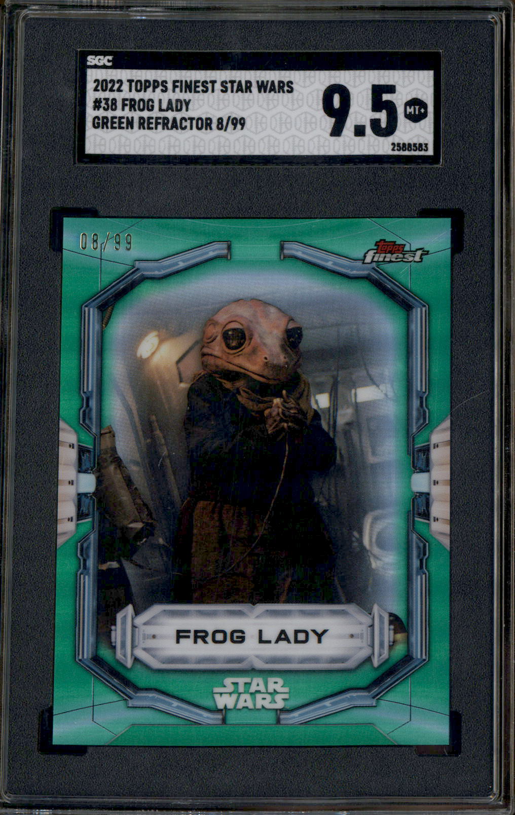 2022 Topps Finest Star Wars Green Refractor #38 Frog Lady /99 SGC 9.5 ...