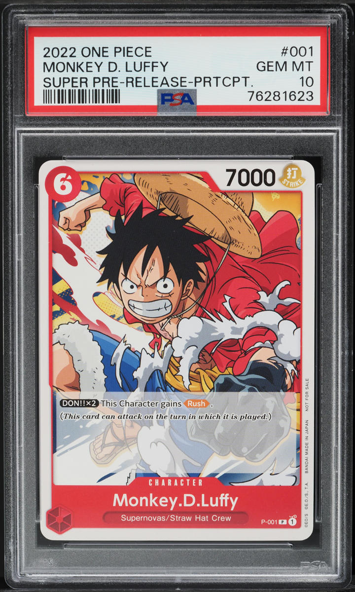 2022 One Piece Promo Super Pre-Release Monkey D. Luffy #P-001 PSA 10 GEM MINT on Fanatics Collect