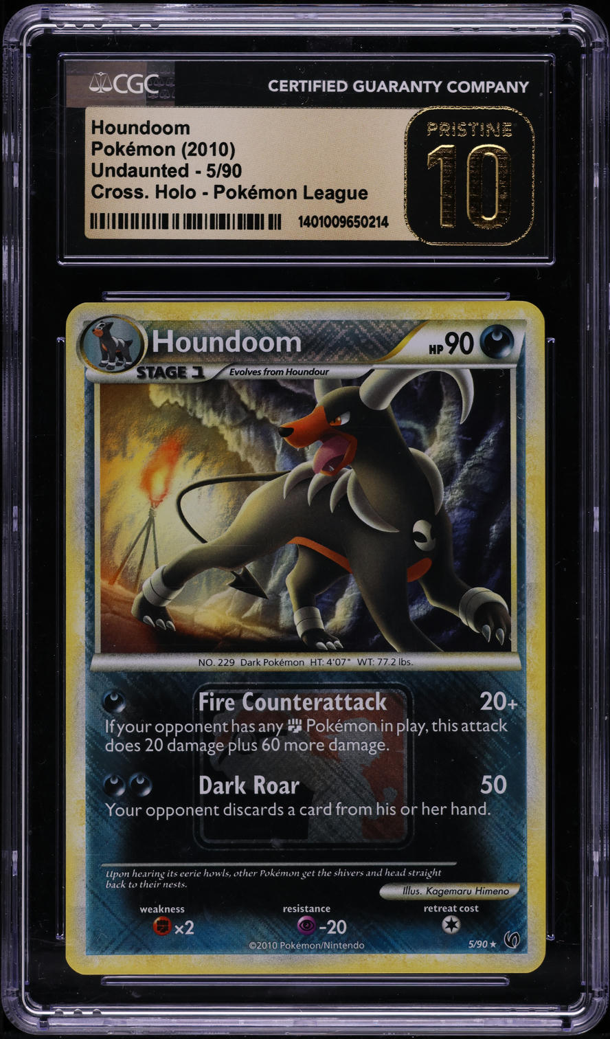 2010 Pokemon HGSS Undaunted League Promo Crosshatch Holo Houndoom #5 ...