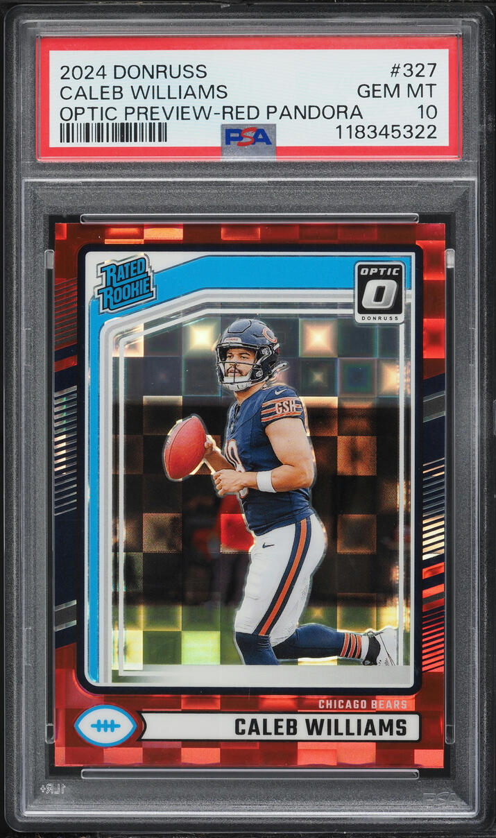 2024 Donruss Optic Preview Red Pandora Caleb Williams ROOKIE #327 PSA ...