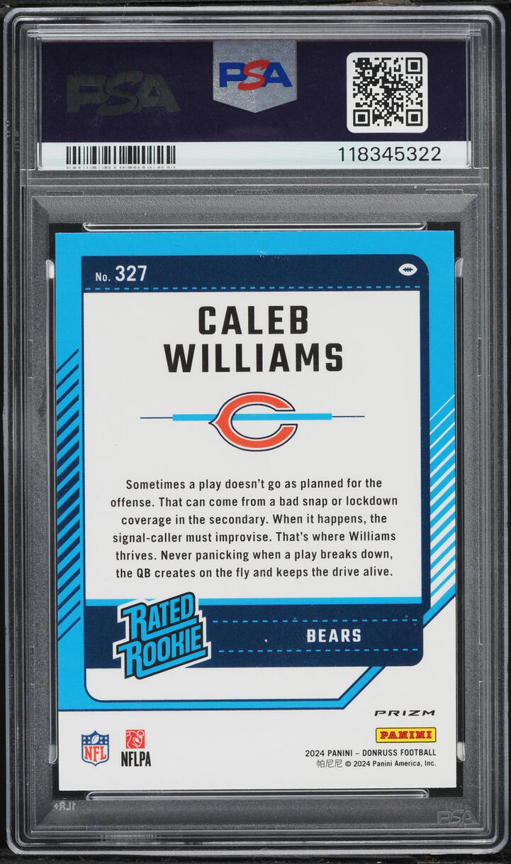 2024 Donruss Optic Preview Red Pandora Caleb Williams ROOKIE #327 PSA ...