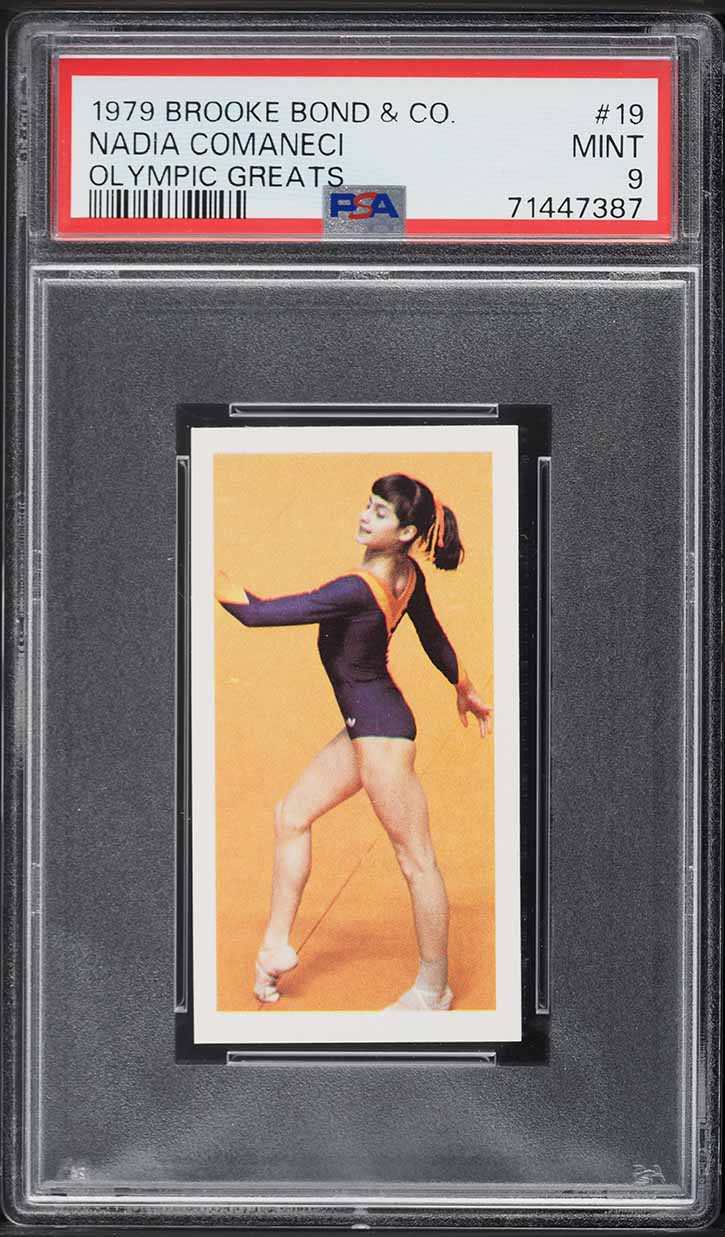 1979 Brooke Bond & Co. Olympic Greats Nadia Comaneci #19 PSA 9 MINT on ...