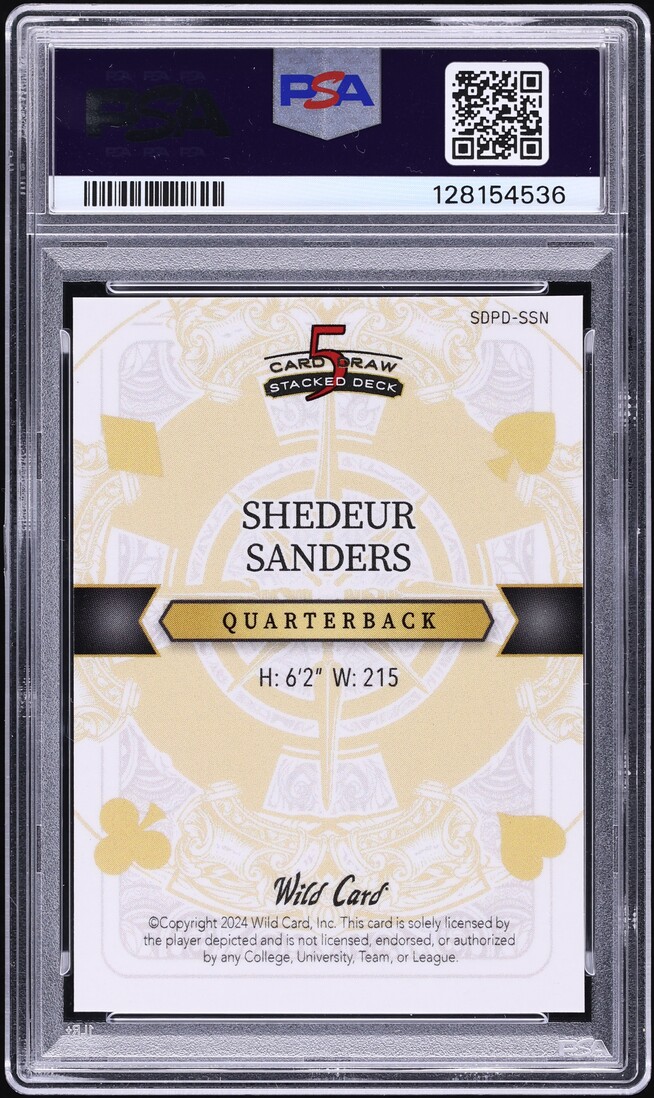 2024 WC 5 Draw Stacked Deck Single Ten Diamonds Rainbow Gold Shedeur ...