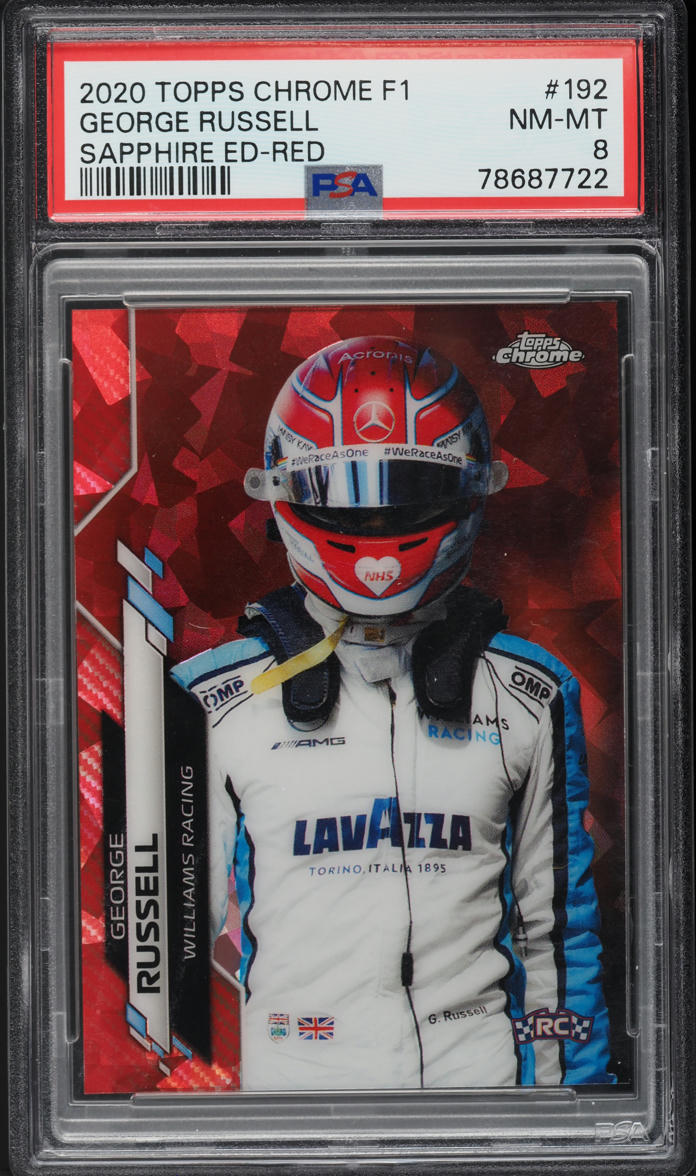 2020 Topps Chrome Formula 1 F1 Sapphire Red George Russell ROOKIE 2/5 ...