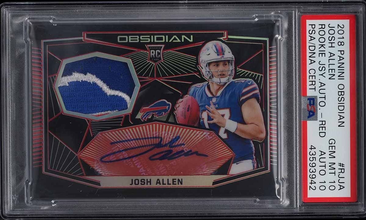 2018 Panini Obsidian Red Josh Allen ROOKIE PATCH AUTO DNA 10 /5 PSA 10 ...