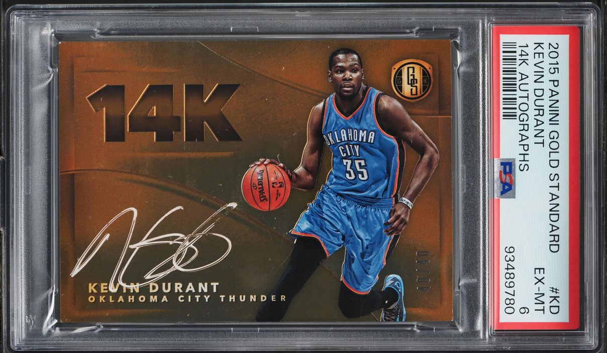 2015 Panini Gold Standard 14k Kevin Durant AUTO 40/40 #KD PSA 6 EXMT on ...