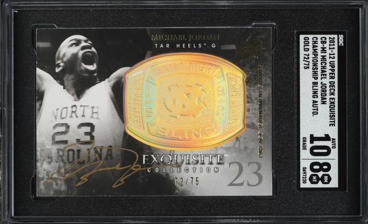 2011 Exquisite Championship Bling Gold Michael Jordan AUTO /75 SGC 8 NM ...