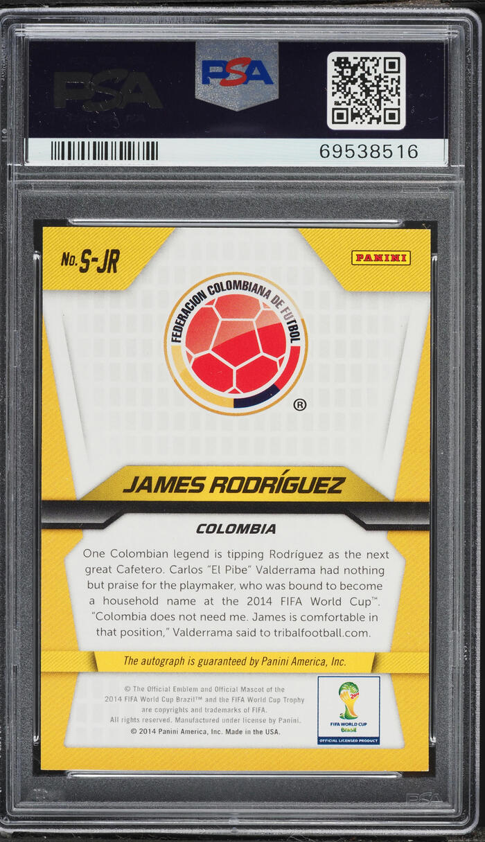 2014 Panini Prizm World Cup Signatures James Rodriguez AUTO #S-JR PSA ...