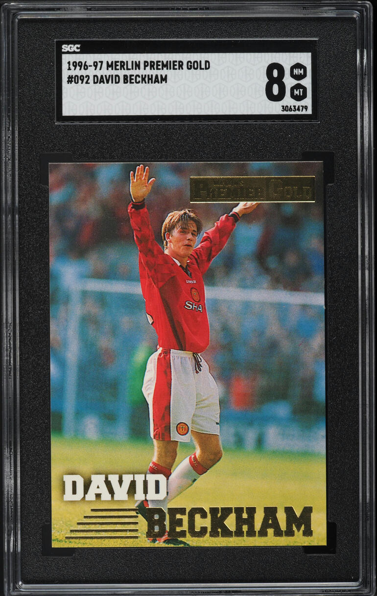 1996 Merlin Premier Gold David Beckham ROOKIE #92 SGC 8 NM-MT on ...