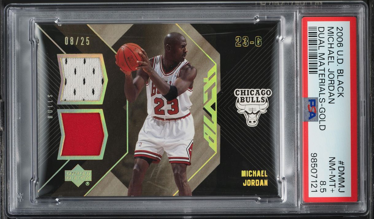 2006 Upper Deck Black Dual Gold Michael Jordan PATCH /25 #DM-MJ PSA 8.5 ...