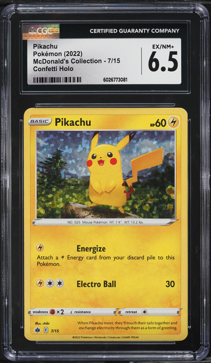 2022 Pokemon SWSH McDonald's Collection Confetti Holo Pikachu #7 CGC 6. ...