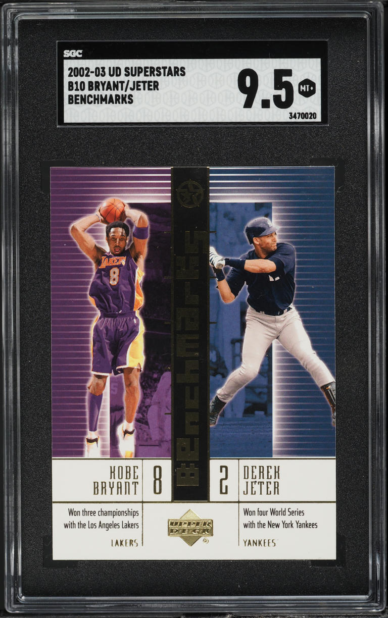 2002 Upper Deck Superstars Benchmarks Kobe Bryant Derek Jeter #B10 SGC ...