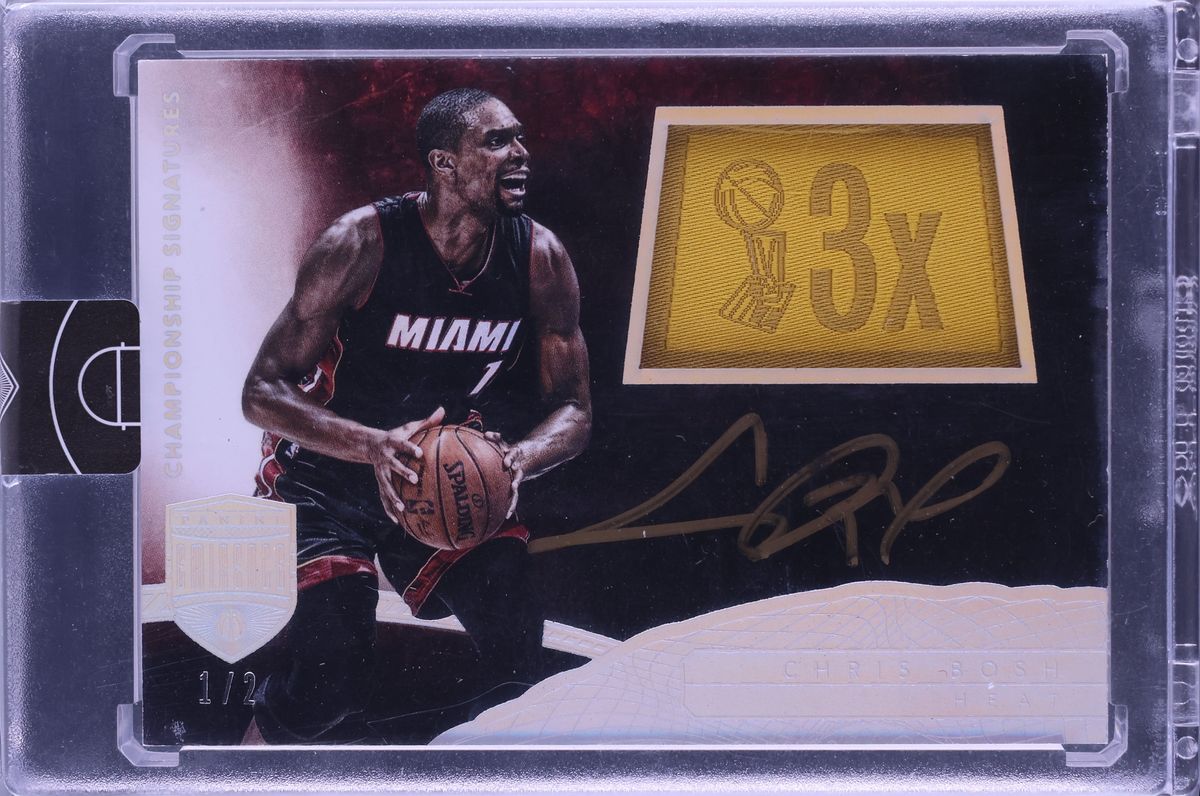 2014 Panini Eminence Championship Tags Signatures Chris Bosh PATCH AUTO 1/2 #CTS-CB CGC AUTH on ...