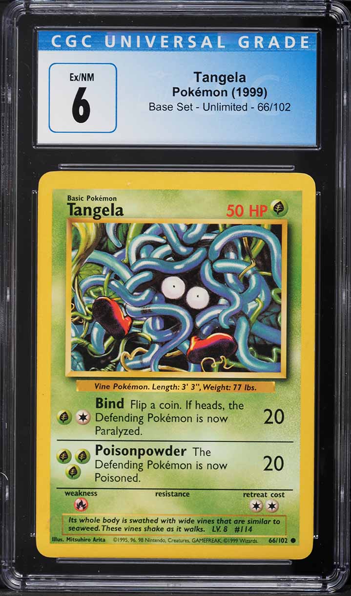 1999 Pokemon Base Set Tangela #66 CGC 6 EXMT on Fanatics Collect