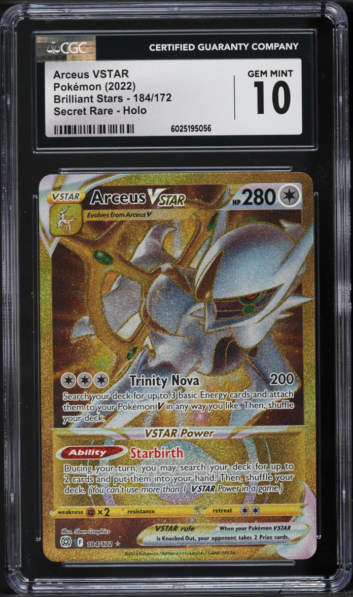 2022 Pokemon SWSH Brilliant Stars Hyper Rare Arceus VSTAR #184 CGC 10 GEM MINT on Fanatics Collect
