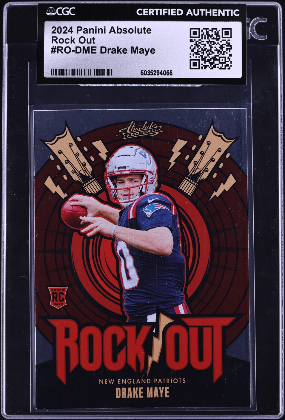 2024 Absolute Rock Out Drake Maye ROOKIE #RO-DME CGC AUTH on Fanatics ...