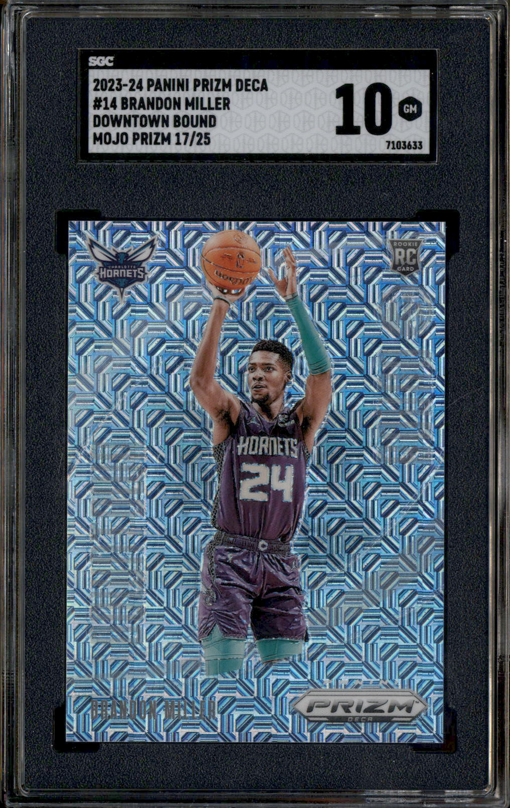 2023 Panini Prizm Deca Downtown Bound Mojo Prizm Brandon Miller RC /25 ...