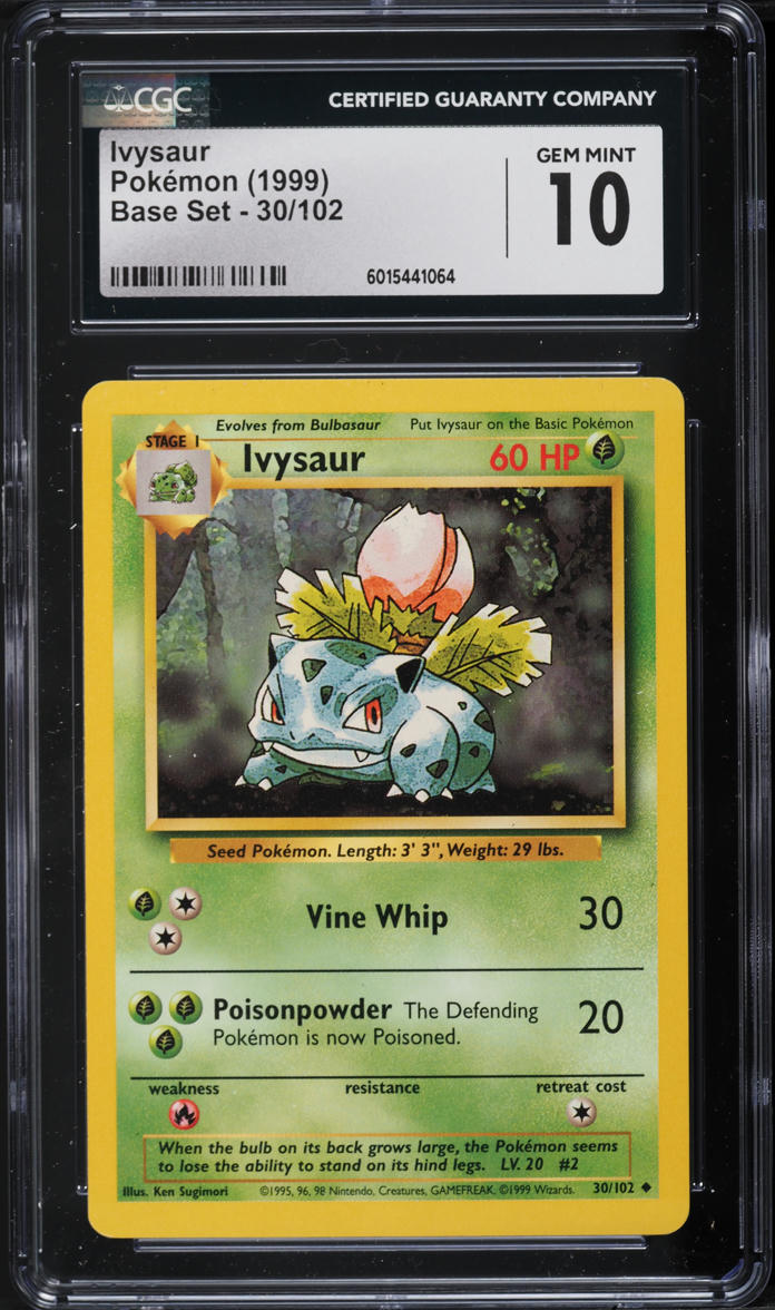 1999 Pokemon Base Set Ivysaur #30 CGC 10 GEM MINT on Fanatics Collect