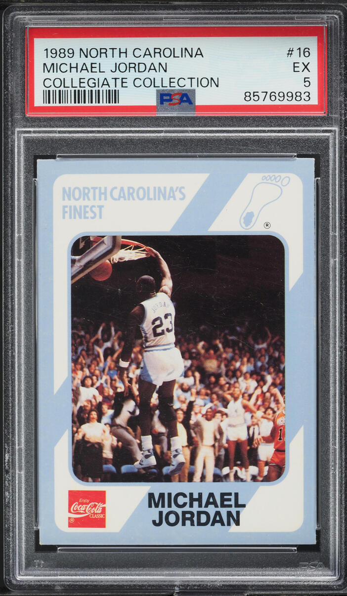 1989 Collegiate Collection North Carolina Michael Jordan #16 PSA 5 EX ...