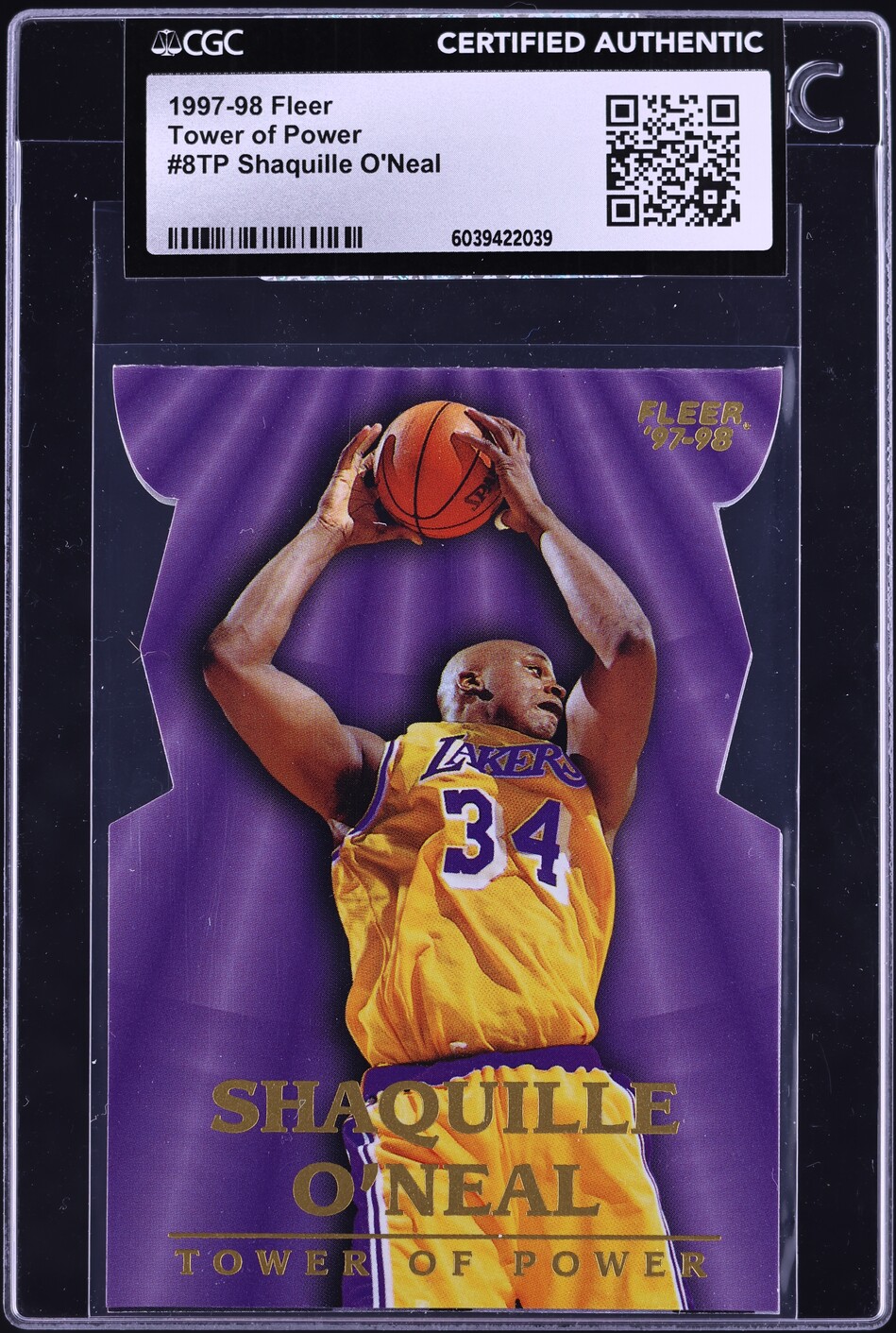 1997 Fleer Tower Of Power Shaquille O'Neal #8TP CGC AUTH on Fanatics ...