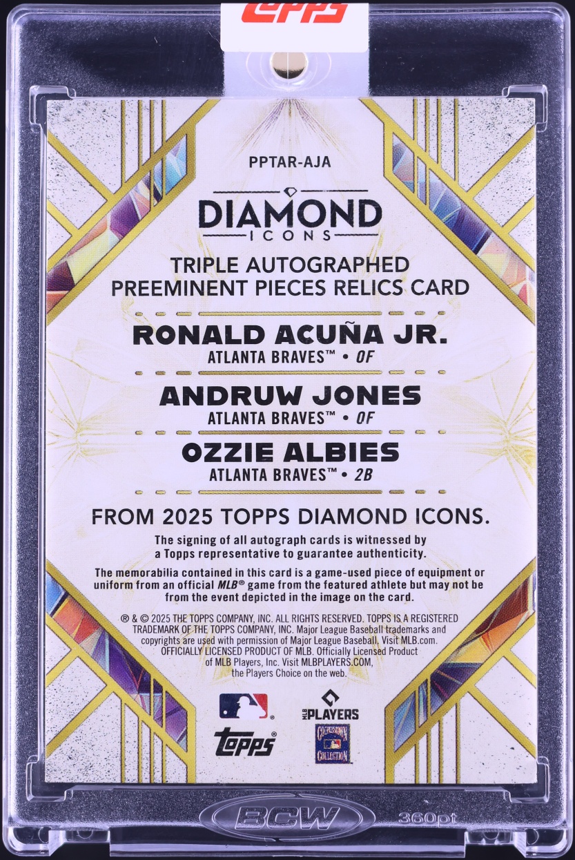 2025 Topps Diamond Icons Preeminent Ronald Acuna Jr. Andruw Jones Ozzie ...