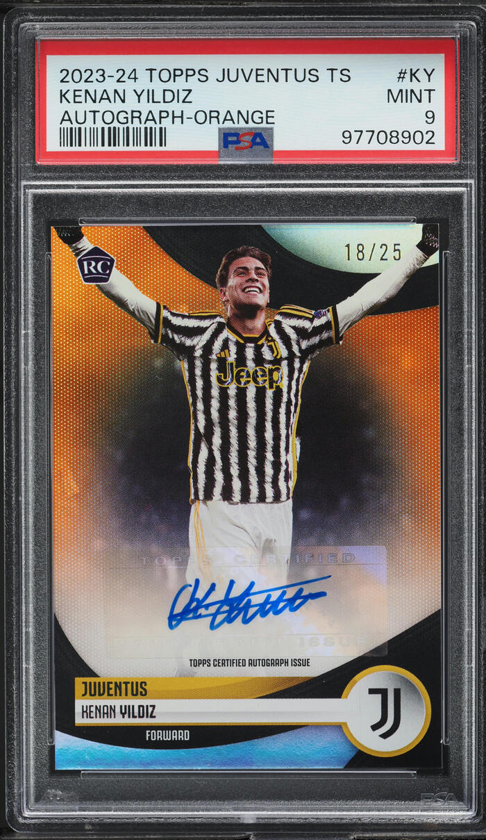 2023 Topps Juventus Team Set Orange Kenan Yildiz ROOKIE AUTO /25 #KY ...