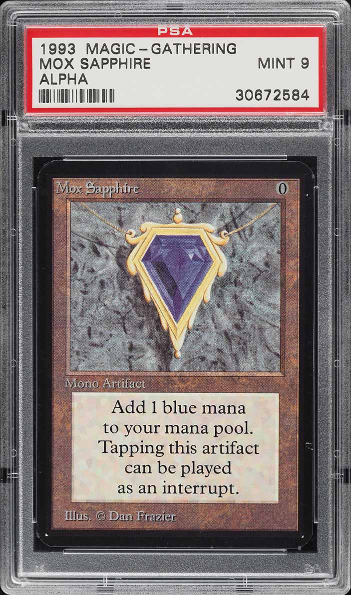 1993 Magic The Gathering MTG Alpha Mox Sapphire PSA 9 MINT on Fanatics ...