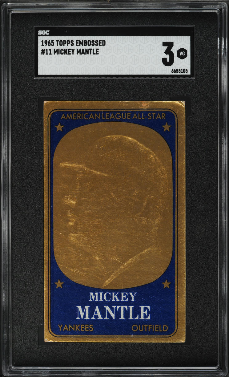 1965 Topps Embossed Mickey Mantle #11 SGC 3 VG on Fanatics Collect