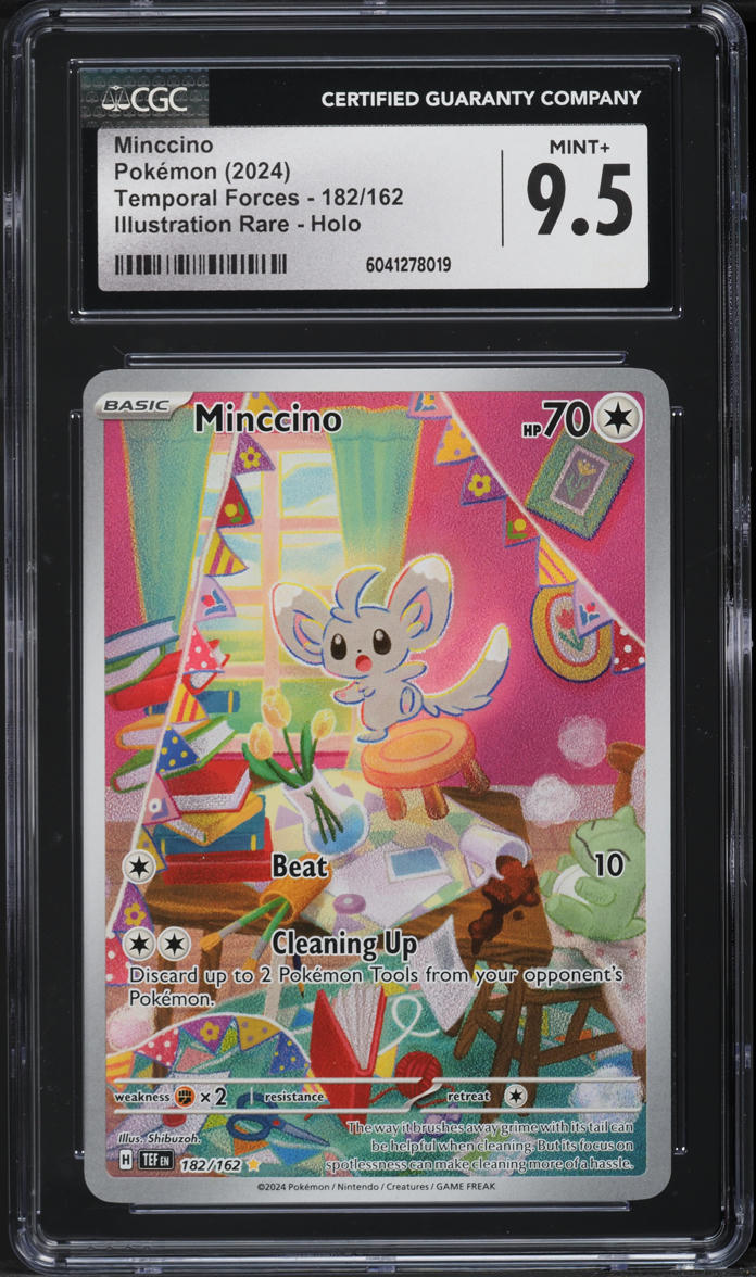 2024 Pokemon Scarlet & Violet Temporal Forces IR Minccino #182 CGC 9.5 MINT+ on Fanatics Collect