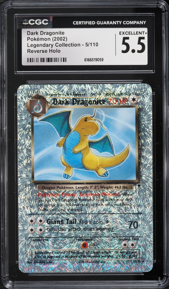 2002 Pokemon Legendary Collection Reverse Holo Dark Dragonite #5 CGC 5. ...