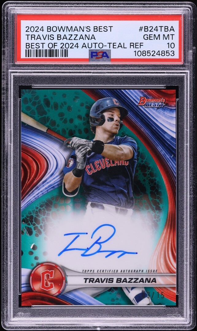2024 Bowman's Best Of '24 Teal Travis Bazzana AUTO /15 #B24TBA PSA 10 ...